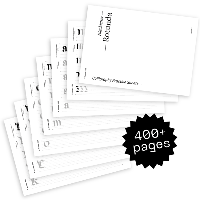 400+ Pages Rotunda Calligraphy Practice Sheets | 0.Itemzero